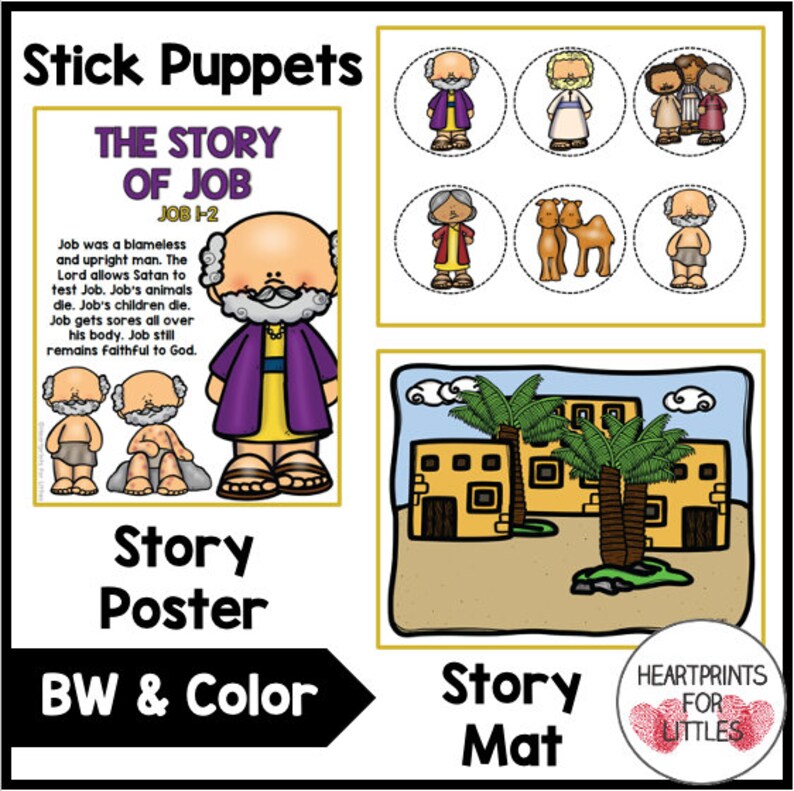 The Story of Job Retelling Activities for Kids Homeschool - Etsy