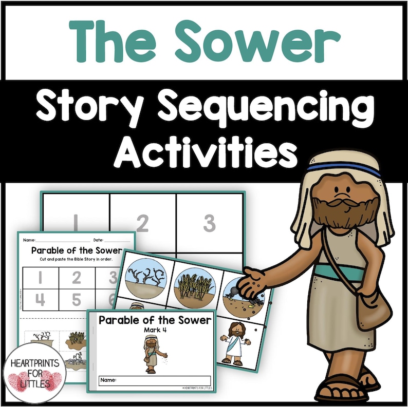 Parable of the Sower Bible Story Sequencing Activities (digital ...
