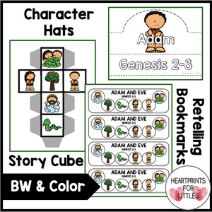 Adam and Eve Bible Story Retelling Activities for Kids, the Garden of ...