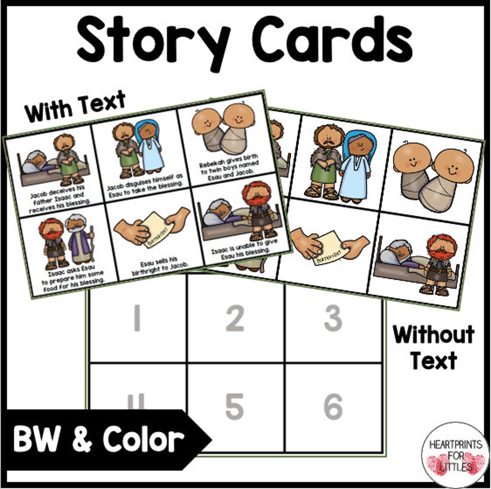 Jacob and Esau Bible Story Sequencing Activities for Kids, Homeschool ...