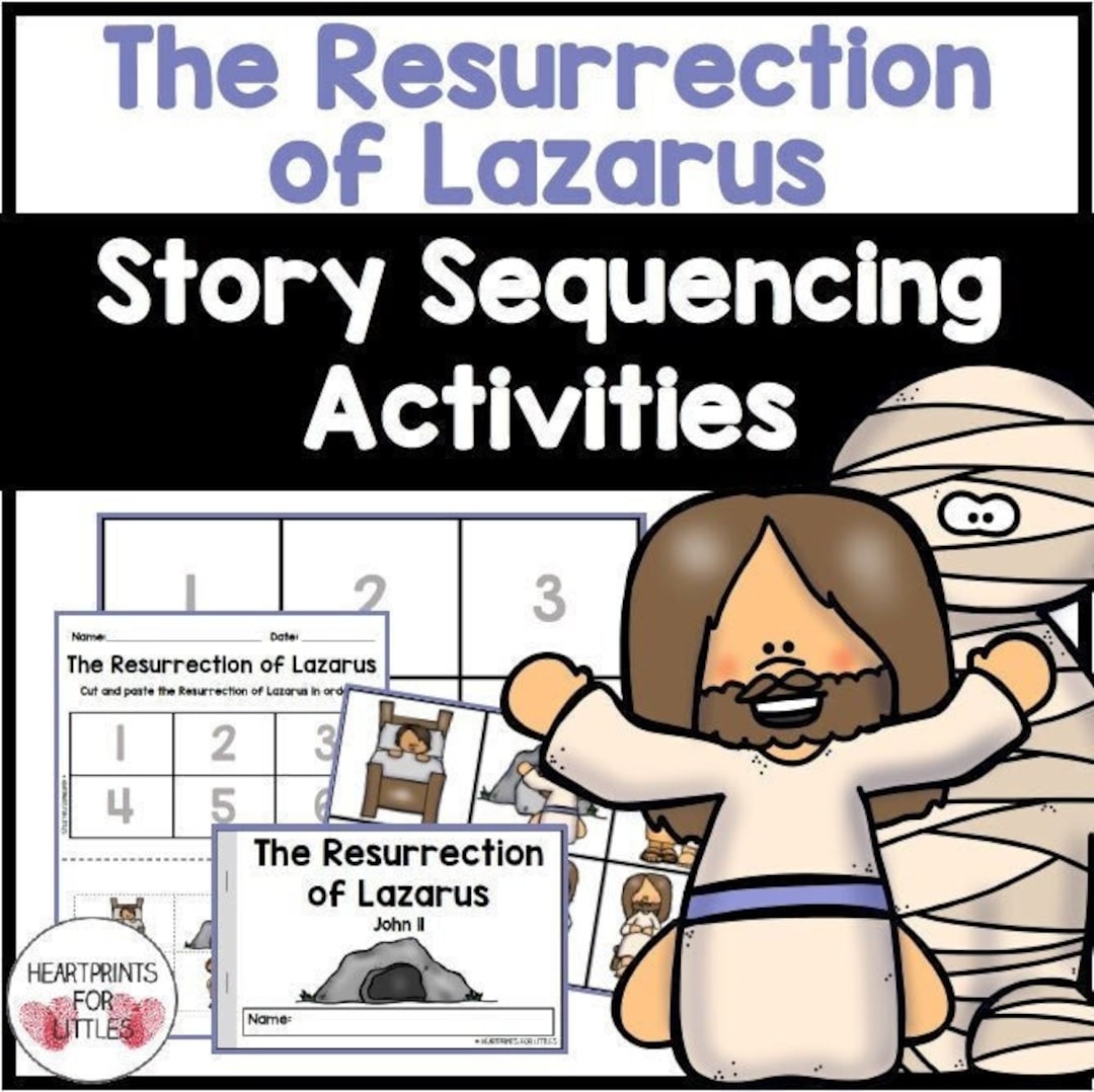 The Death and Resurrection of Lazarus Bible Story Sequencing Activities ...