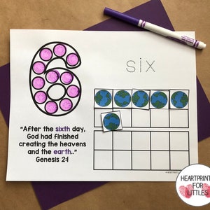 Bible Number Mats Playdough Mats Dot Marker Mats Preschool | Etsy