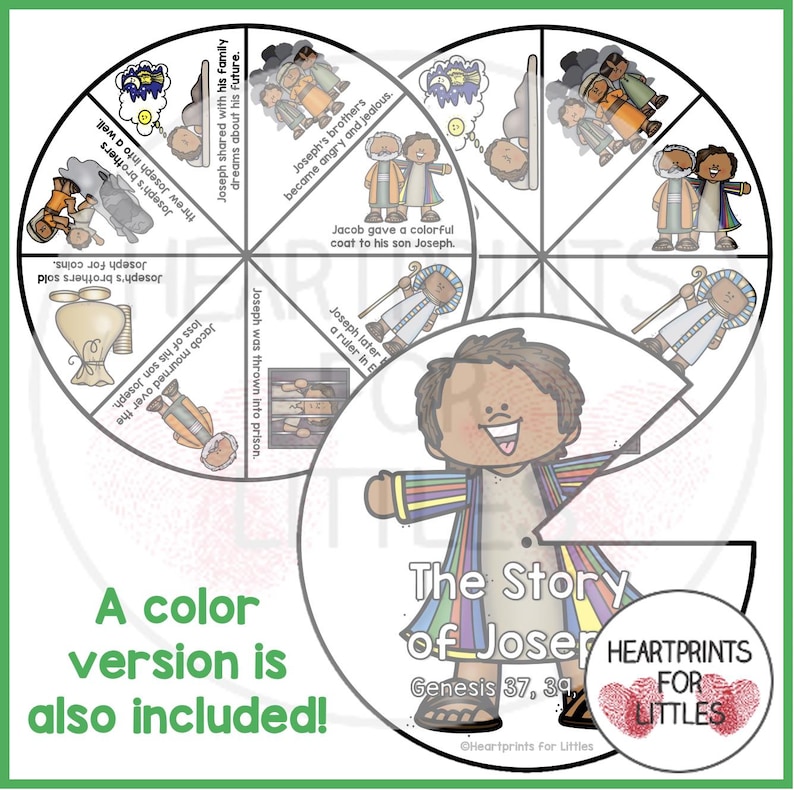 Story of Joseph Bible Story Wheel, Sunday School Craft (digital ...