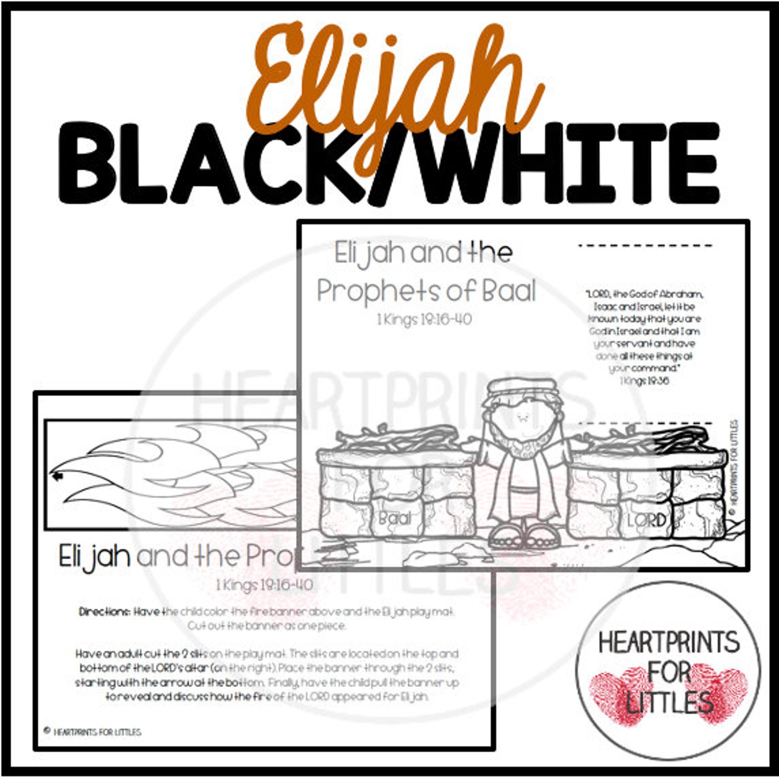 Elijah and the Prophets of Baal Bible Craft for Kids Sunday - Etsy