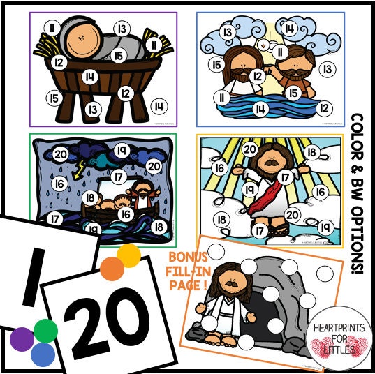 Bible Number Roll and Cover Preschool Math Homeschool - Etsy