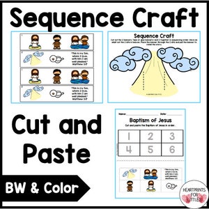 Baptism of Jesus Bible Story Sequencing Activities for Kids, Homeschool ...