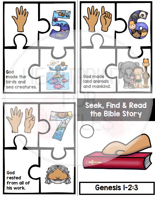 7 Days of Creation Task Cards Bible Task Cards Days of - Etsy