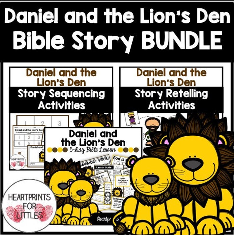 Daniel and the Lion's Den Bible Story Bundle 5-day Bible - Etsy