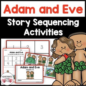 Adam and Eve Bible Story Bundle, 5-day Bible Lesson, Sequencing ...