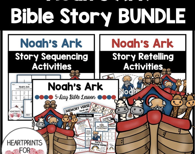 Noah's Ark Printable, Sunday School Lesson, Kids Bible Study Craft ...