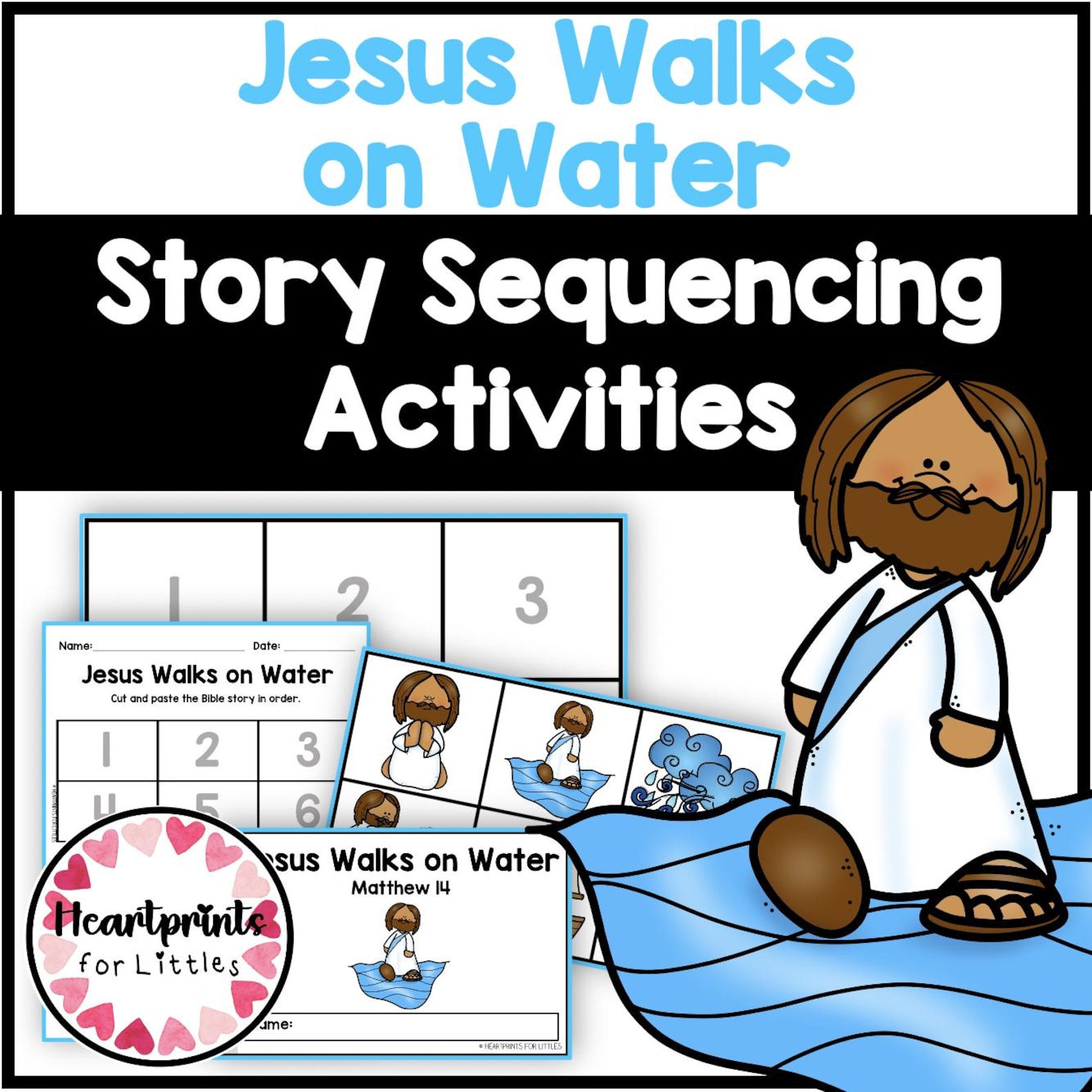 Jesus Walks on Water Bible Story Bundle, Activities (digital Download ...