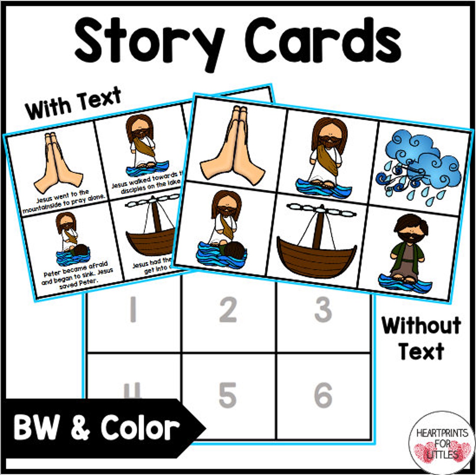 Jesus Walks on Water Bible Story Sequencing Activities for - Etsy