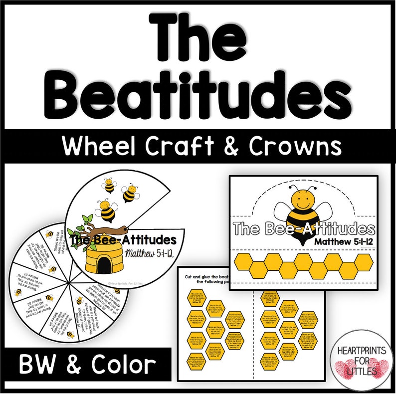 Beatitudes Bible Craft Activities, Sermon on the Mount (digital ...