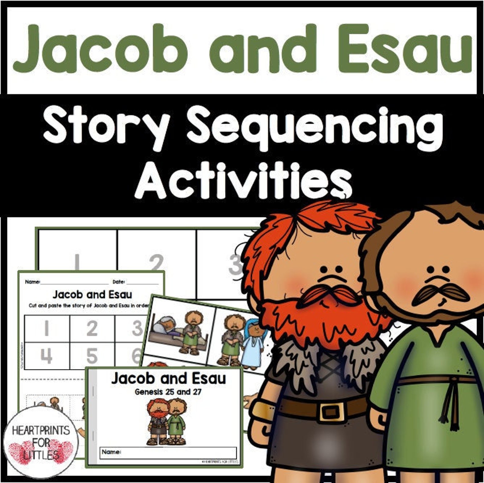 Jacob and Esau Bible Story Sequencing Activities for Kids, Homeschool ...