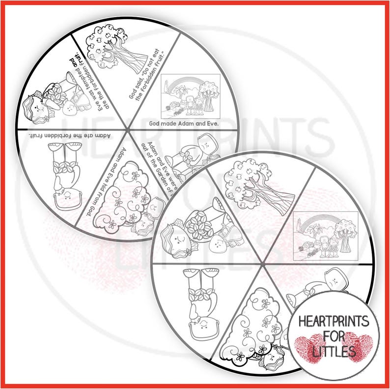 Adam and Eve Bible Story Wheel, Garden of Eden, Bible Craft, Sunday ...
