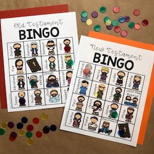 Bible Character Bingo Cards, Bible Game, Sunday School Game - Etsy