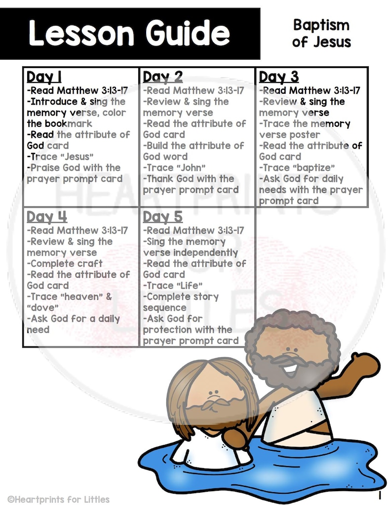 Baptism of Jesus Bible Lesson, Matthew 3, Homeschool & Sunday School ...