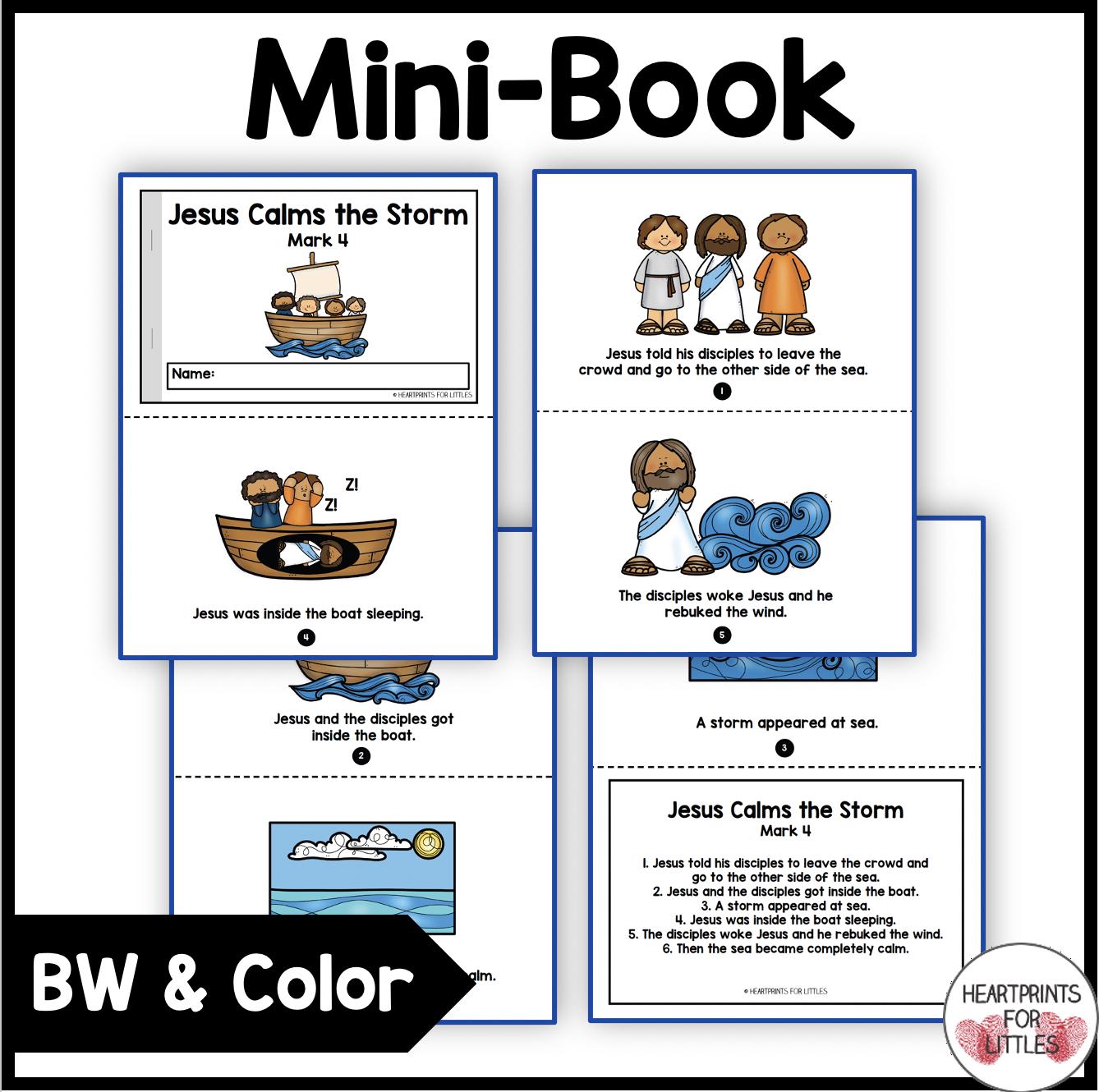 Jesus Calms the Storm Bible Story Sequencing Activities (digital ...