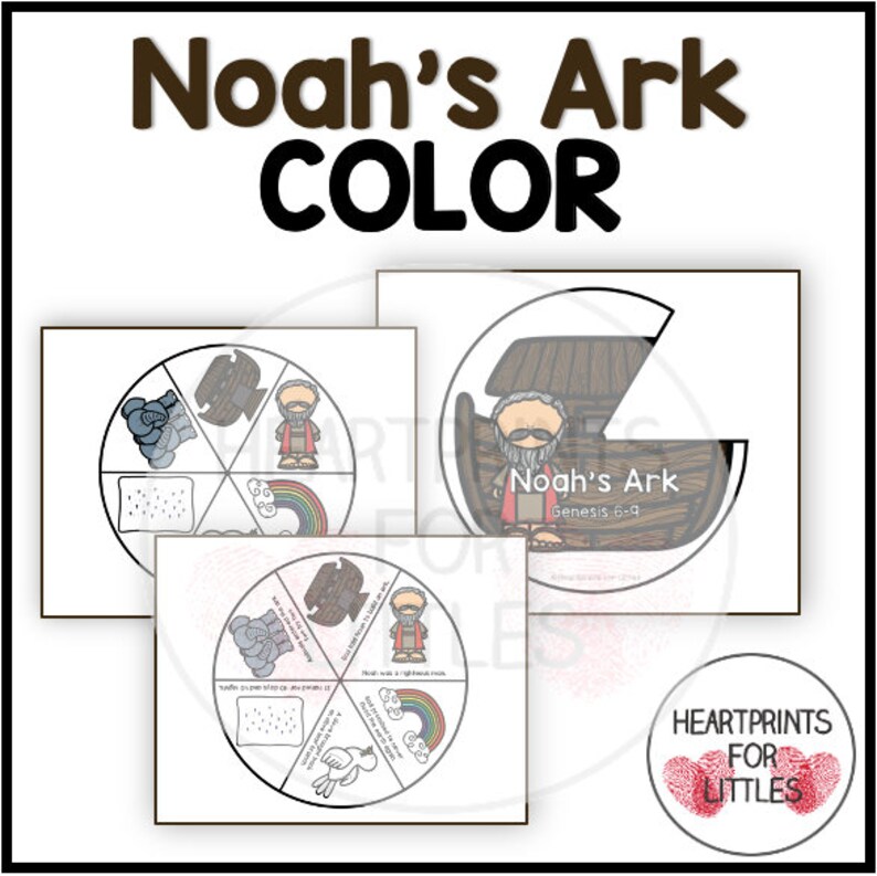 Noah's Ark Bible Story Wheel, Bible Story Craft, Sunday School Activity ...