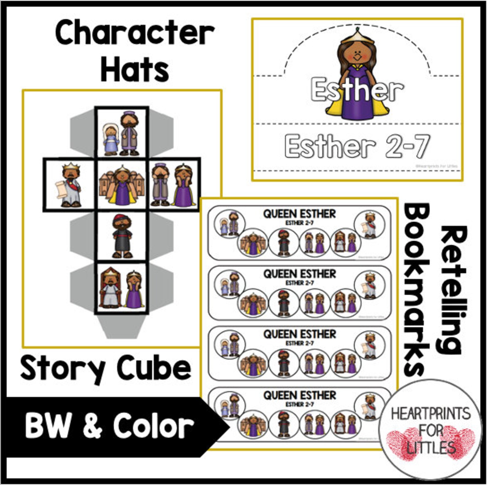 Queen Esther Bible Story Retelling Activities for Kids, the Book of ...