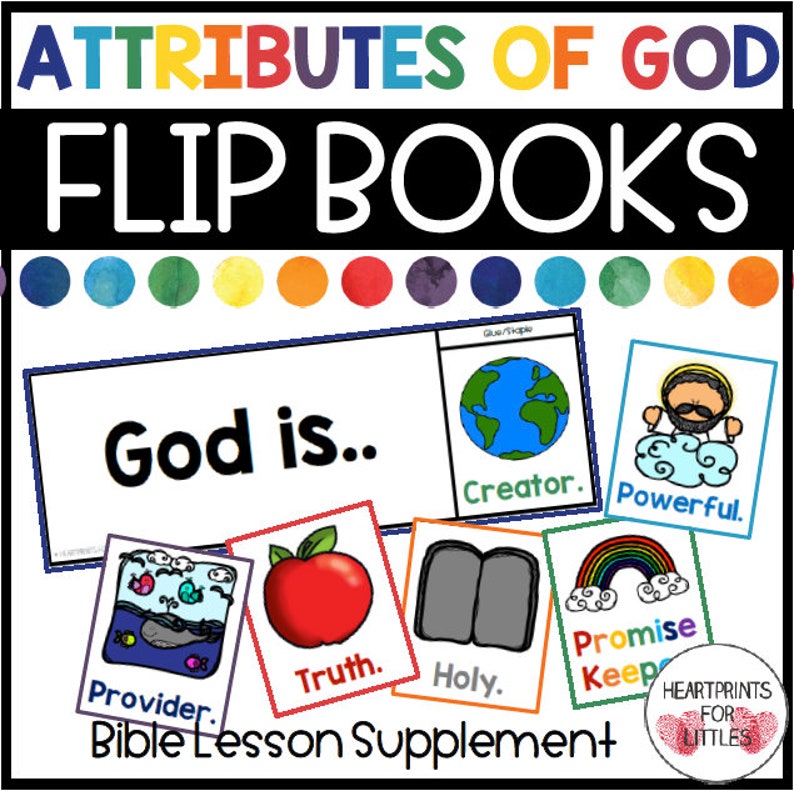 Attributes of God Flip Books, Sunday School, Christian Homeschool ...