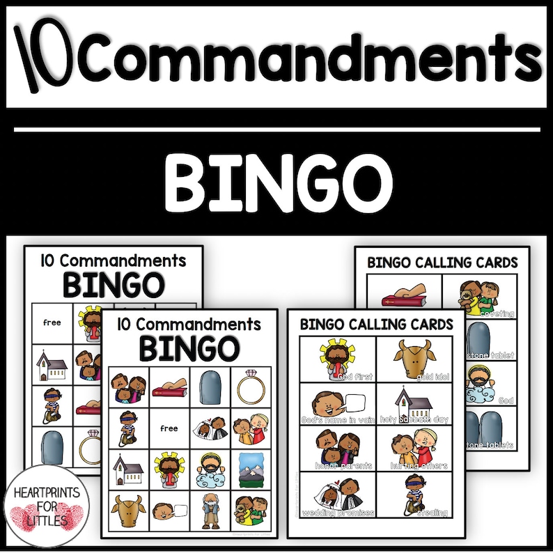 10 Commandments Bible Games, Bingo, Scavenger Hunt, & More (digital ...