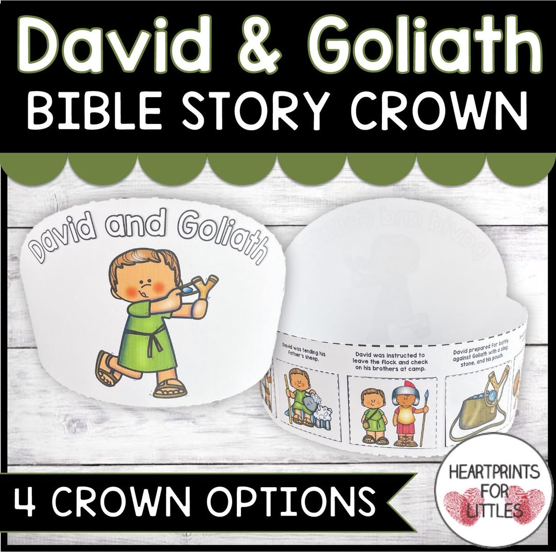 David and Goliath Bible Story Crown, Bible Headband, Sunday School ...