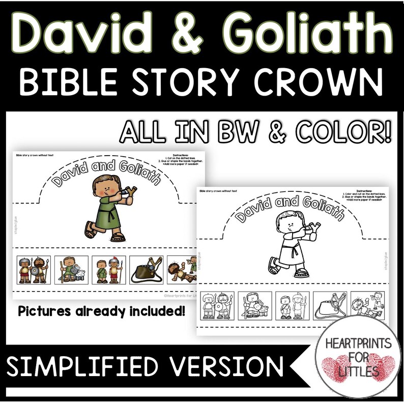 David and Goliath Bible Story Crown, Bible Headband, Sunday School ...