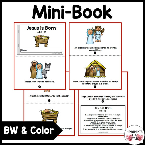 Birth of Jesus Bible Story Sequencing Activities for Kids, the Nativity ...
