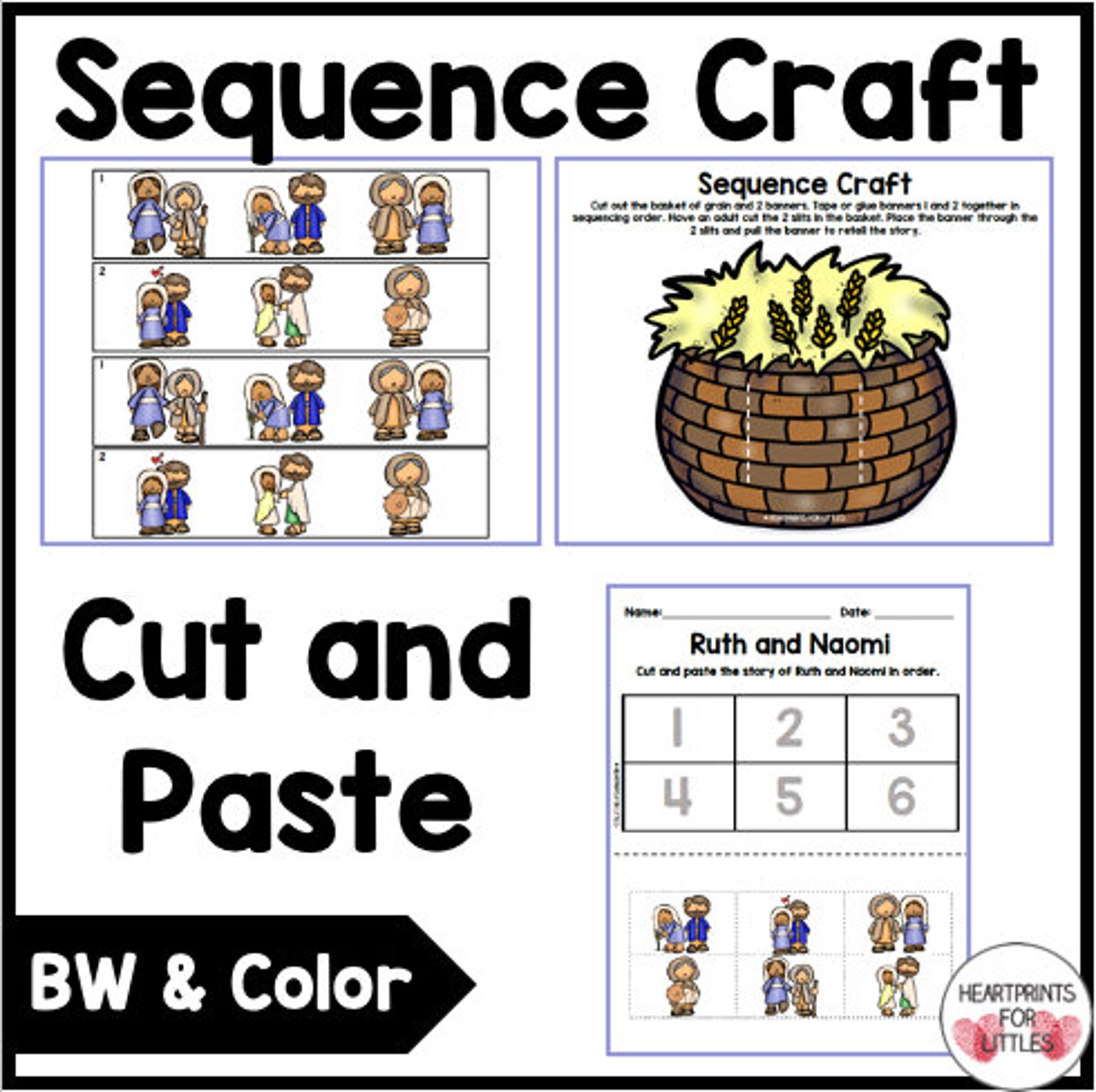 Ruth and Naomi Bible Story Sequencing Activities for Kids | Etsy