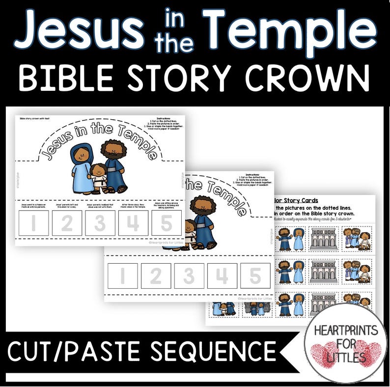 Jesus in the Temple Bible Story Crown, Sunday School Craft (digital ...