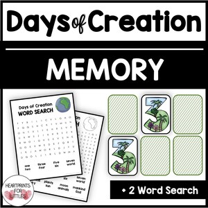 7 Days of Creation Bible Story Games, Bingo, Memory Match, & More ...