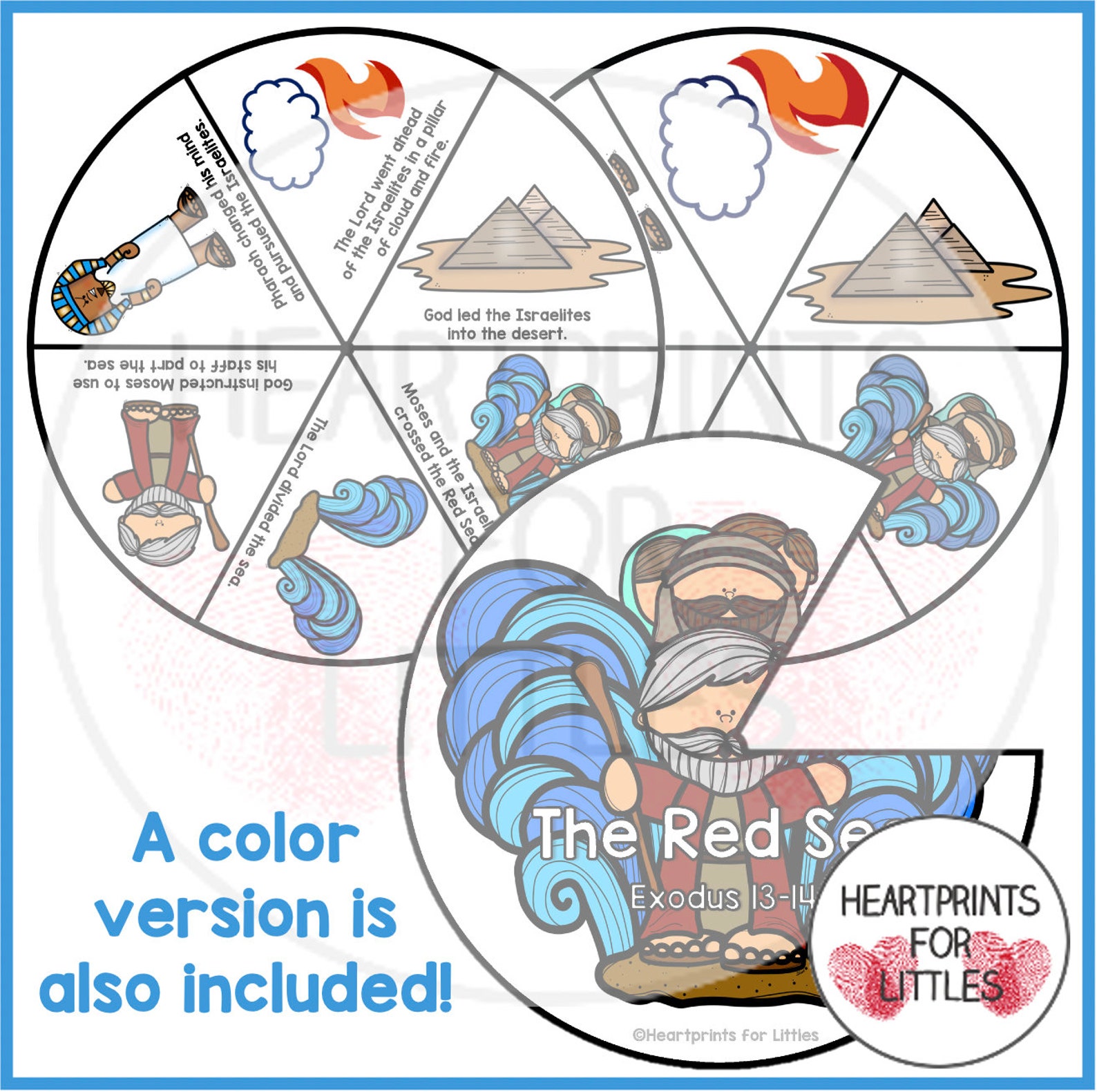 Moses and the Red Sea Bible Story Wheel, Bible Craft, Sunday School ...