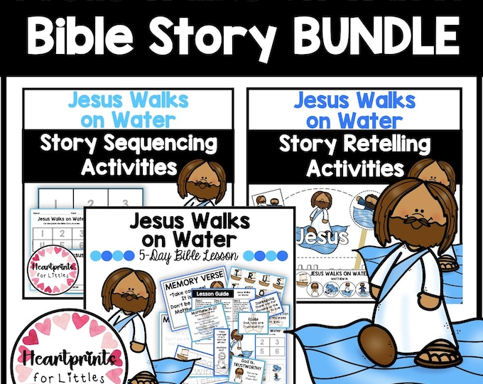 Jesus Walks on Water, Bible Story Poster, Jesus Miracles, Church ...