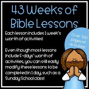 Bible Lesson Mega Bundle, 43 Weeks of Sunday School or Homeschool ...
