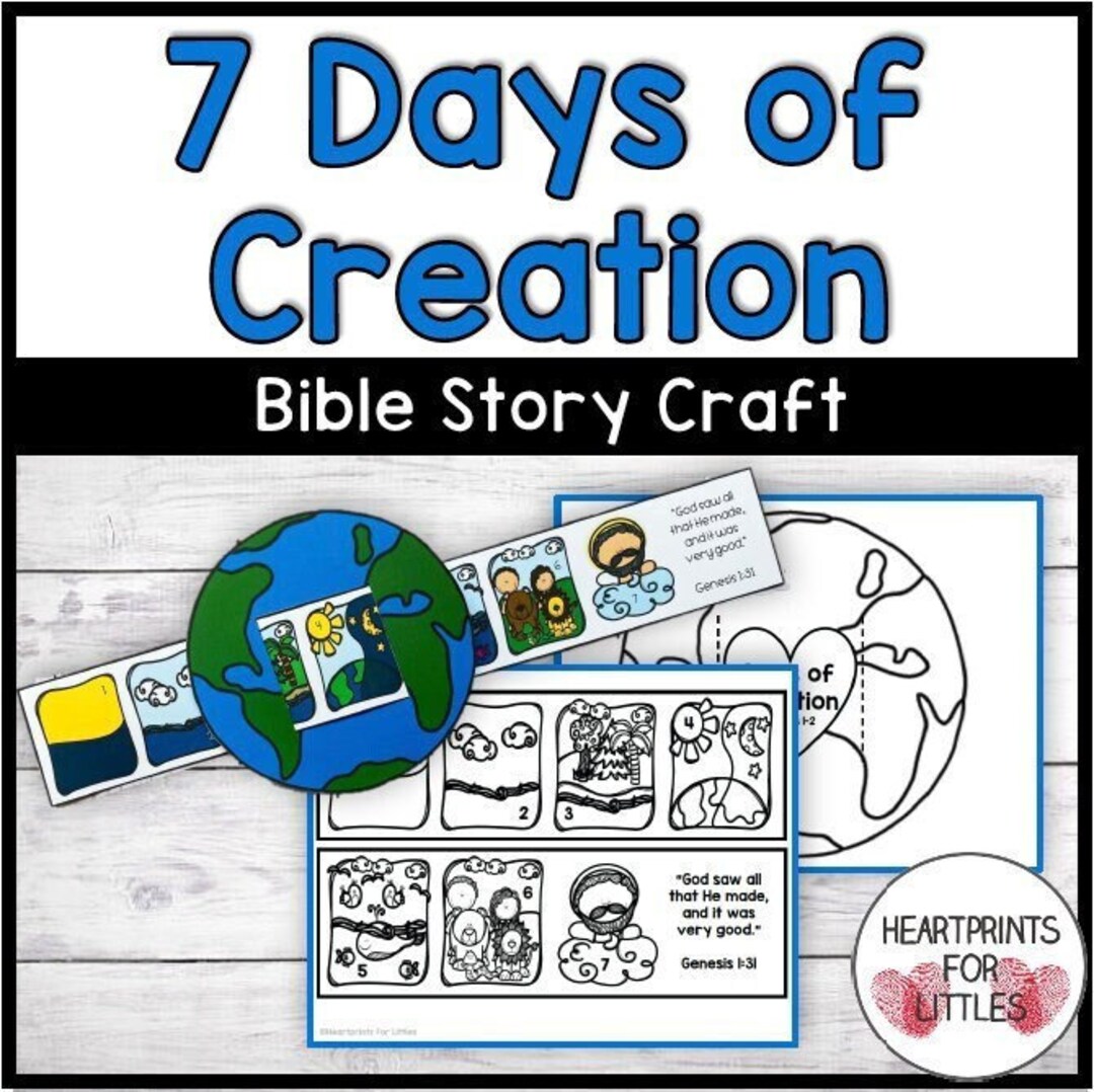 7 Days of Creation Bible Craft, Sunday School Activity and Craft ...