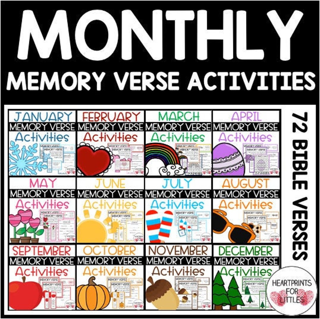 NIV Monthly Bible Verse Activities for Kids, Sunday School & Homeschool ...