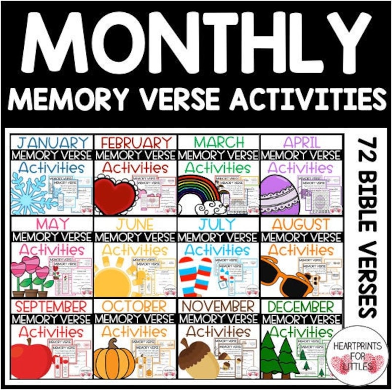NIV Monthly Bible Verse Activities for Kids, Sunday School & Homeschool ...