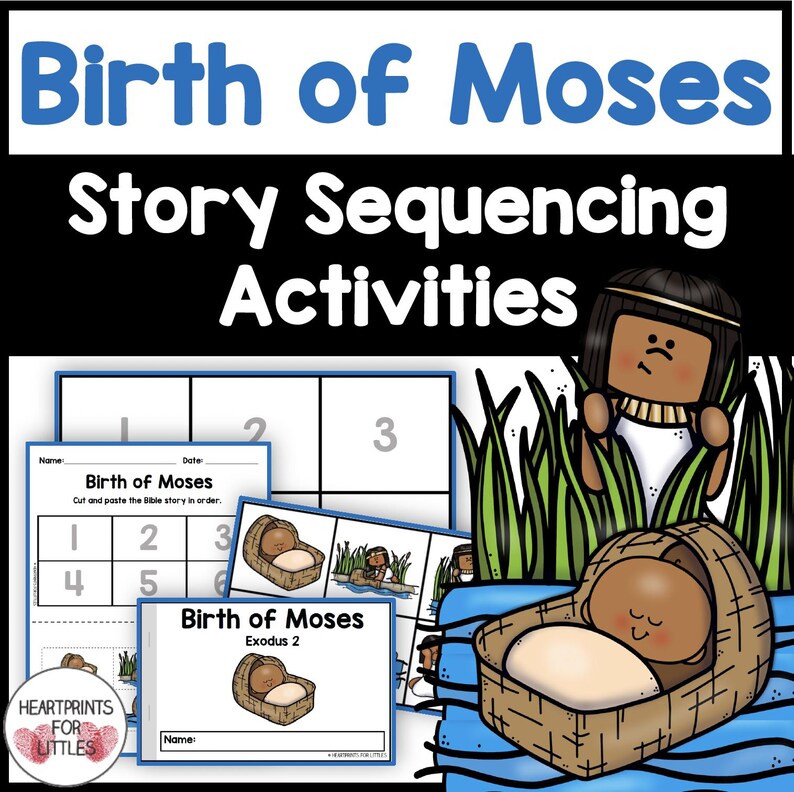 Birth of Moses Bible Story Bundle, Bible Story Activities, 1 FREE ...