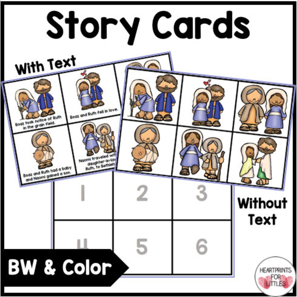 Ruth and Naomi Bible Story Sequencing Activities for Kids | Etsy