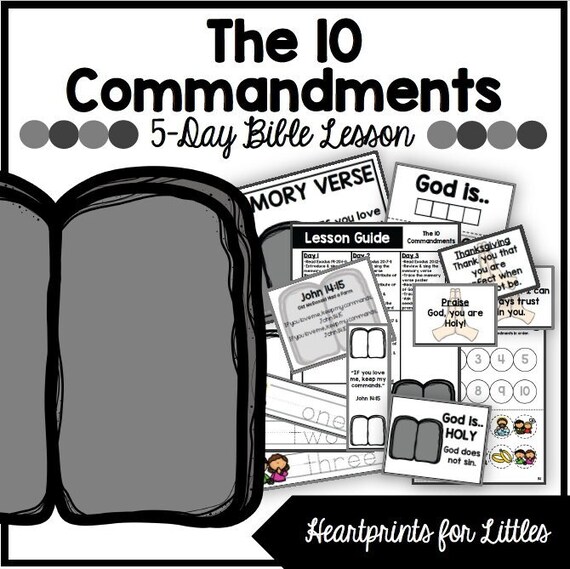 The 10 Commandments 5-day Bible Lesson Homeschool Activities - Etsy