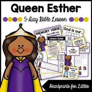 Queen Esther Bible Story Bundle, 5-day Bible Lesson, Sequencing ...
