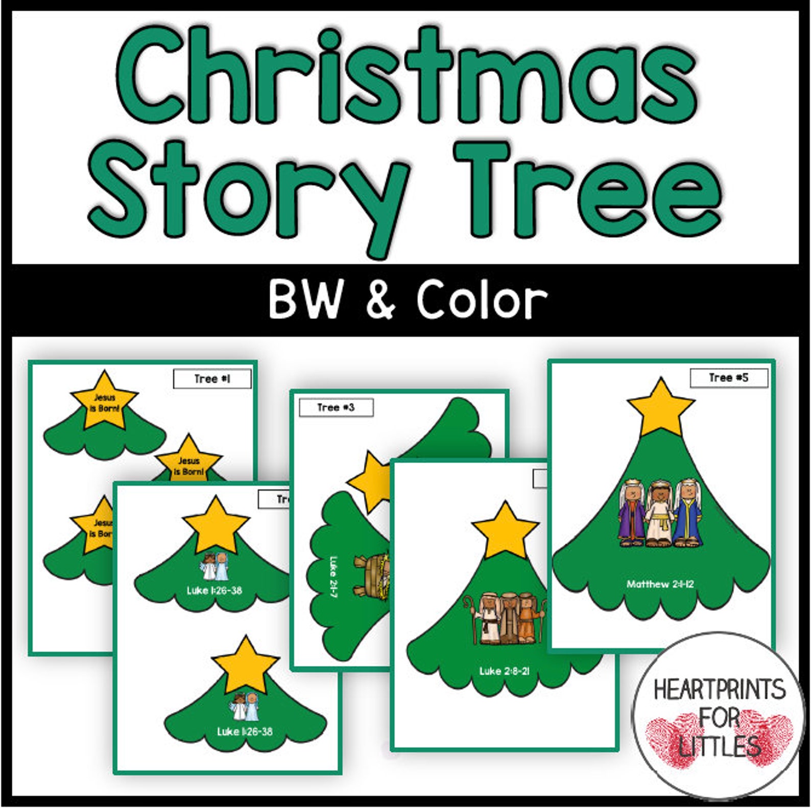 Christmas Story Tree Craft, Nativity Flip Book (digital Download) - Etsy