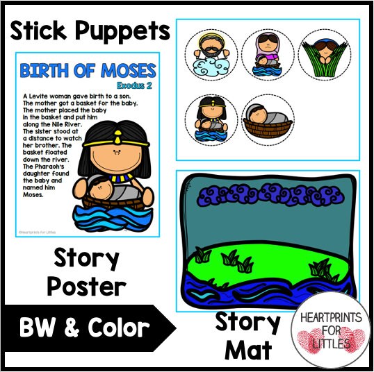 Birth of Moses Bible Story Retelling Activities for Kids, Homeschool ...