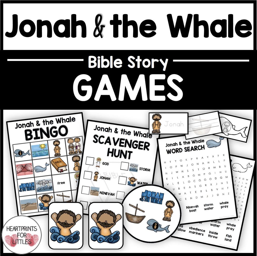 Jonah and the Whale Bible Story Games, Bingo, Memory Match, & More ...