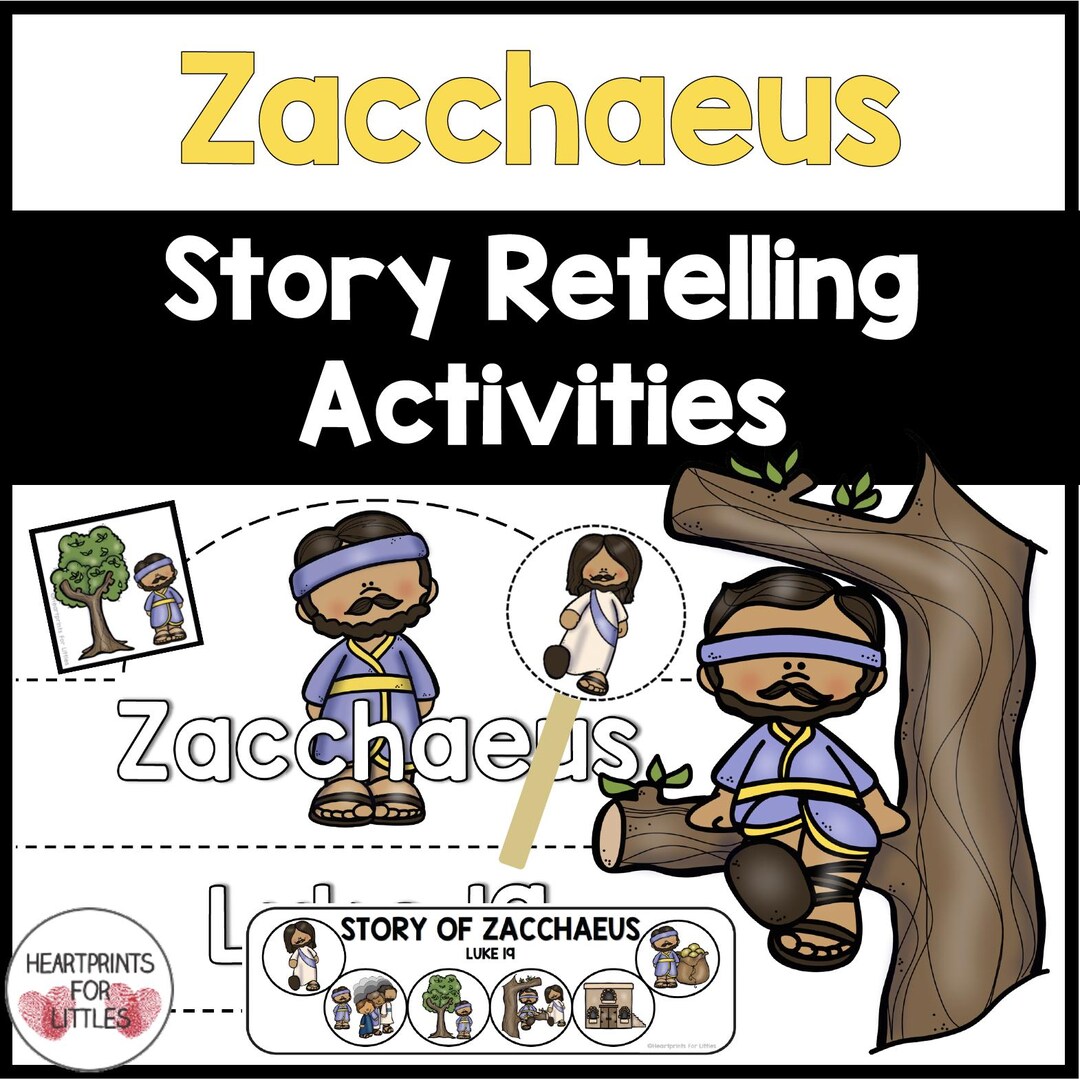 Zacchaeus Bible Story Retelling Activities for Kids, Luke 19 ...