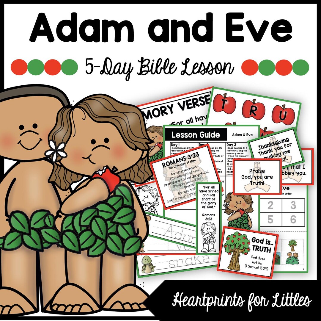 Adam and Eve Bible Lesson, Garden of Eden, Homeschool & Sunday School ...