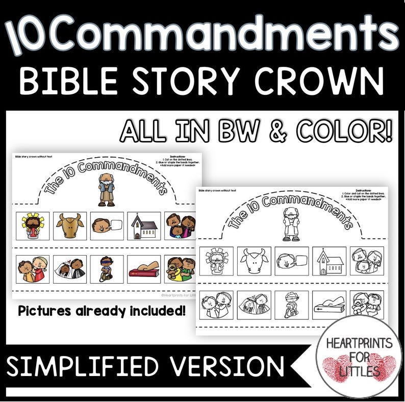10 Commandments Bible Story Crown, Bible Headband, Sunday School ...