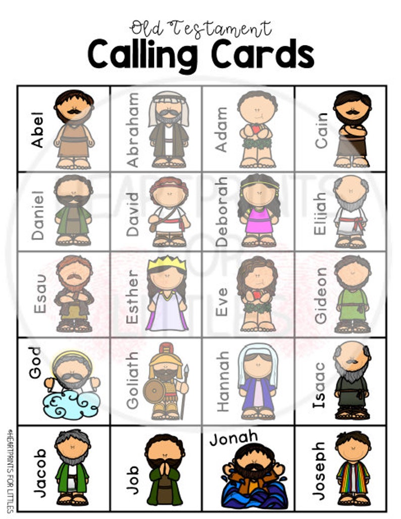 Bible Character Bingo Cards Bible Game Sunday School Game - Etsy