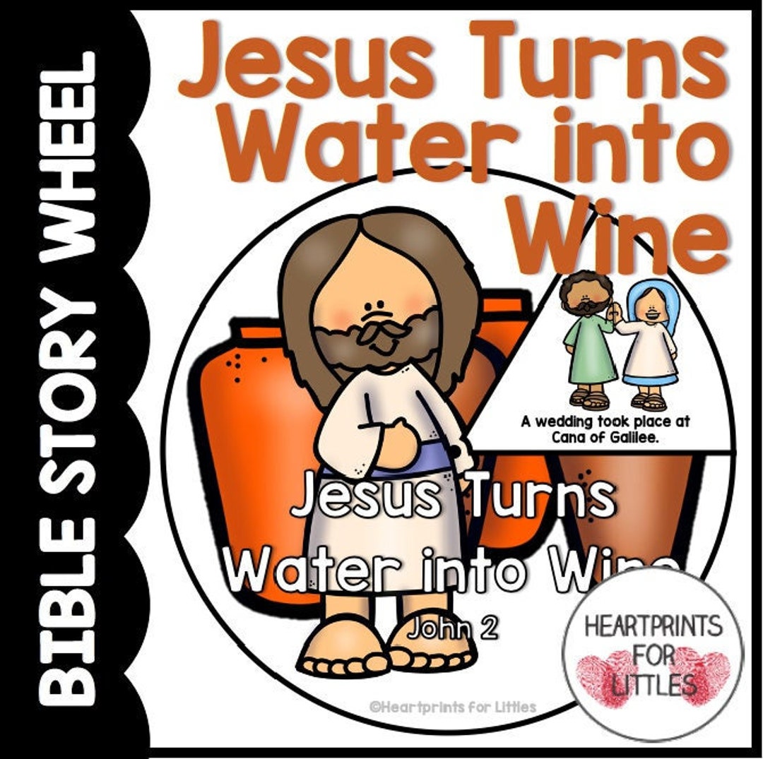 Jesus Turns Water Into Wine Bible Story Wheel, First Miracle of Jesus ...